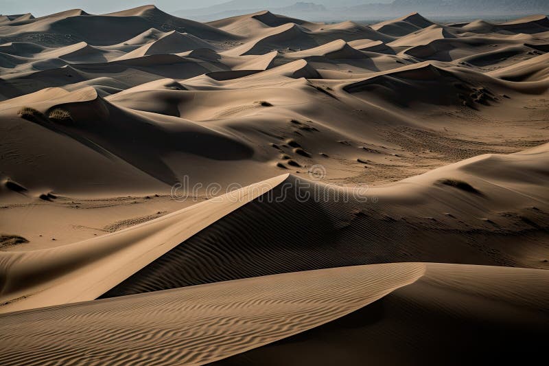 Series of Sand Dunes in Different Shapes and Sizes, with Windblown ...