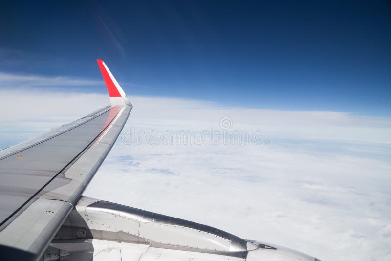 Series of Scenic Atmosphere View from Plane Window during Flight Stock ...