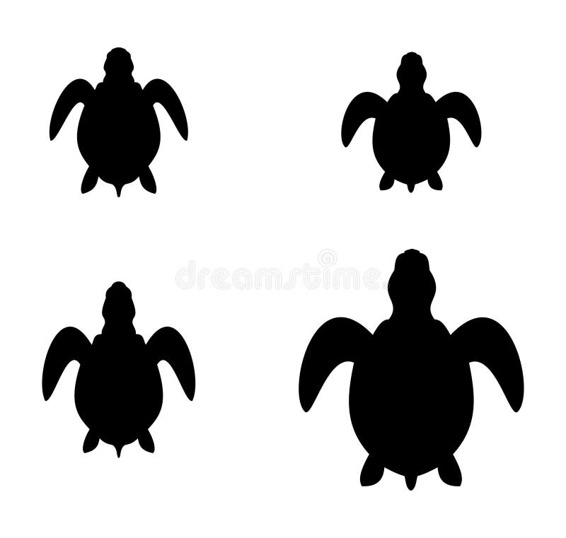 Series of Sea Turtle Icon in Black on White Background - Vector Stock ...
