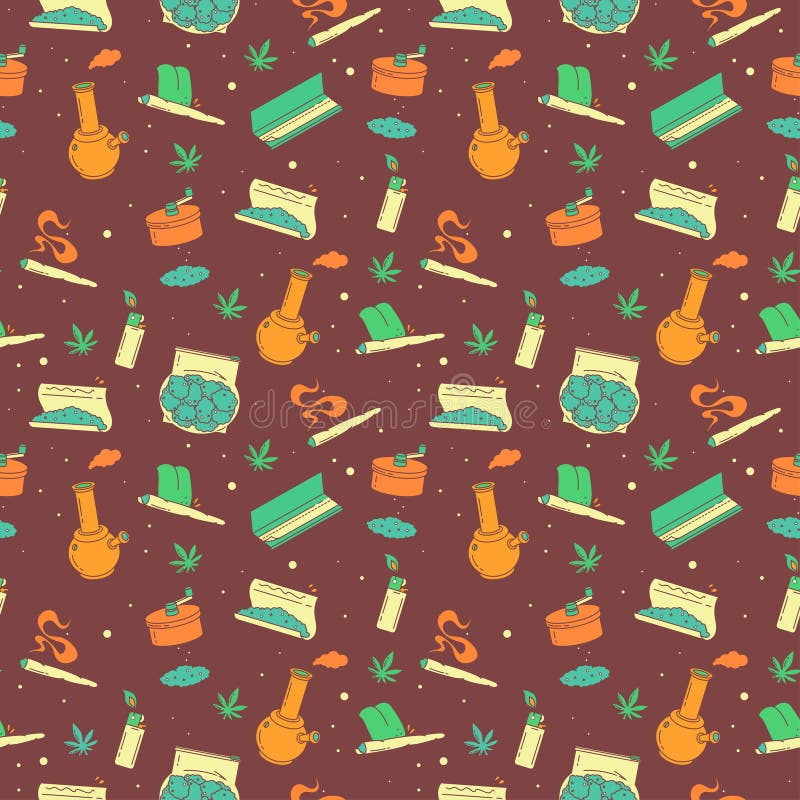 A Series of Seamless Patterns - Smoking Stuff Stock Illustration ...