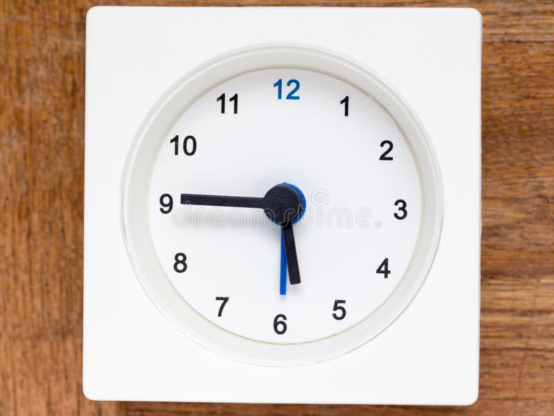 Series of the Sequence of Time on the Simple White Analog Clock Stock ...