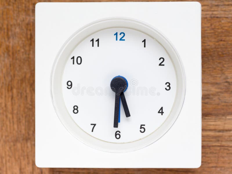 Series of the Sequence of Time on the Simple White Analog Clock Stock ...