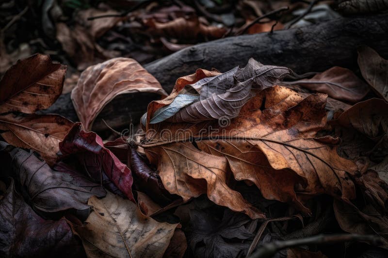 Series of Shots, Showcasing the Different Textures and Shapes of Fallen ...