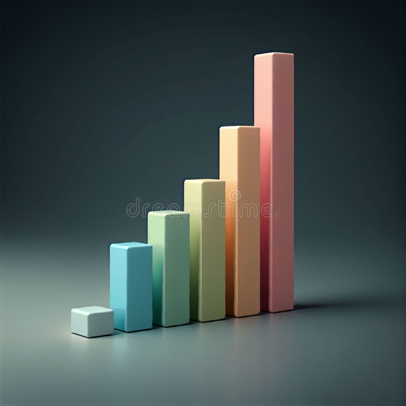 A Series of Six Pastel-colored Rectangular Columns of Varying Heights ...