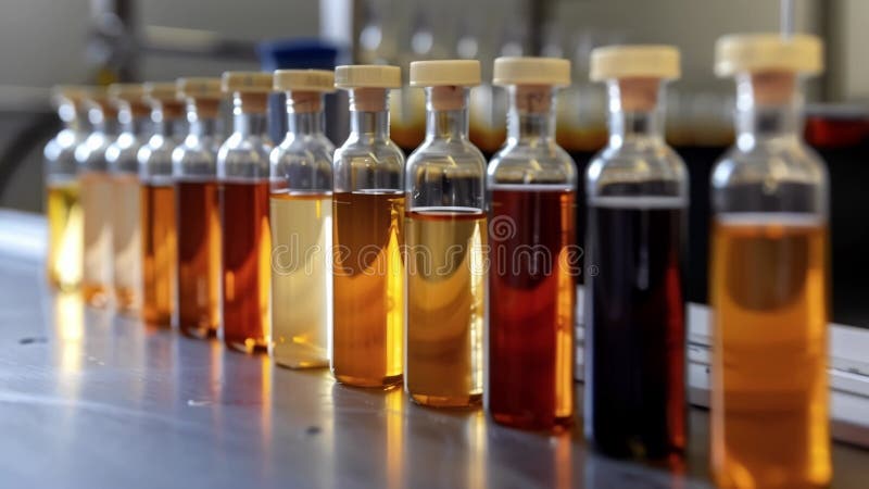 A Series of Fuel Injectors Arranged in a Neat Row Each Varying Slightly ...