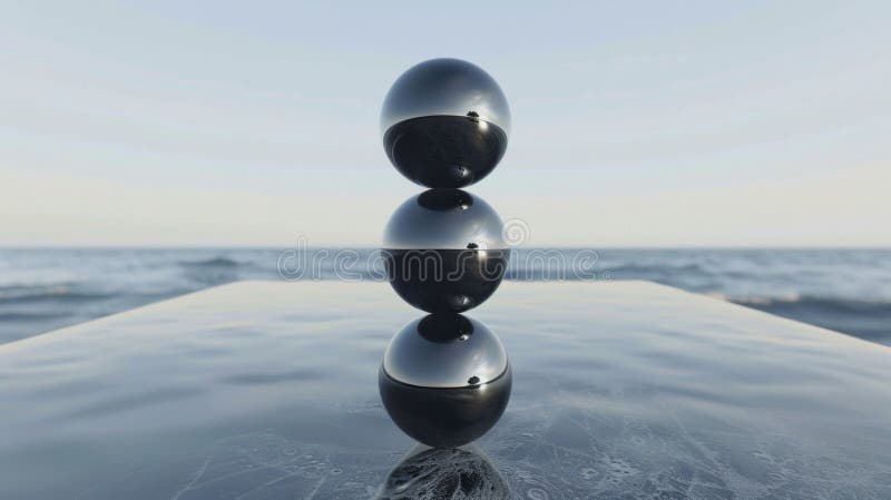 A Series of Spherical Objects Stacked upon Each Other Forming a Totem ...