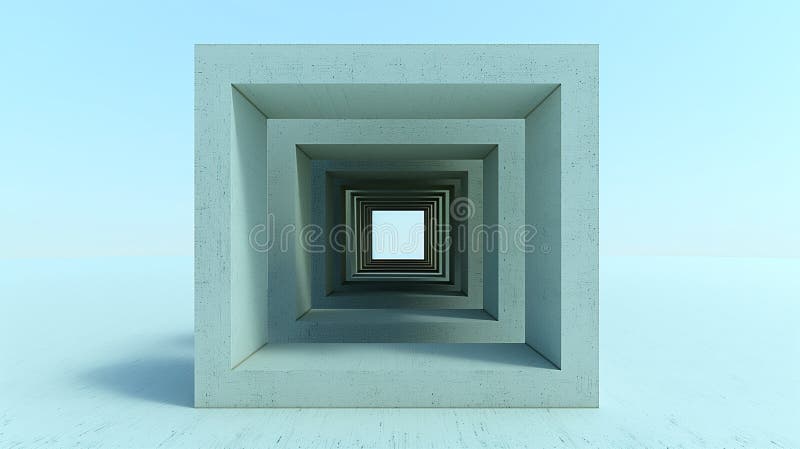 Series of Square-shaped Concrete Pillars Arranged in a Row Stock ...