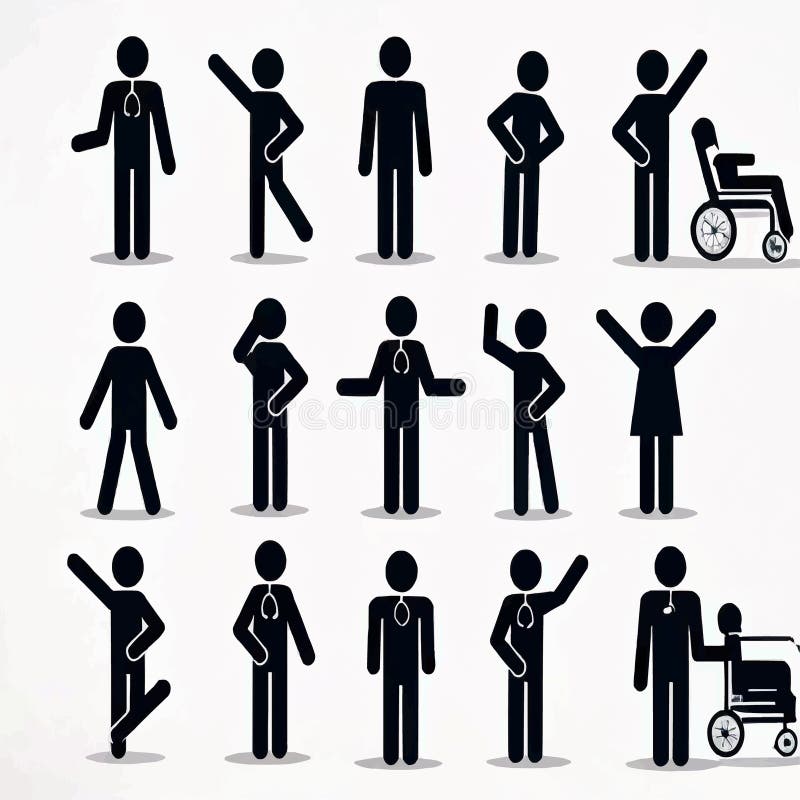 Simple Exaggerated Postures Stock Illustrations – 11 Simple Exaggerated ...