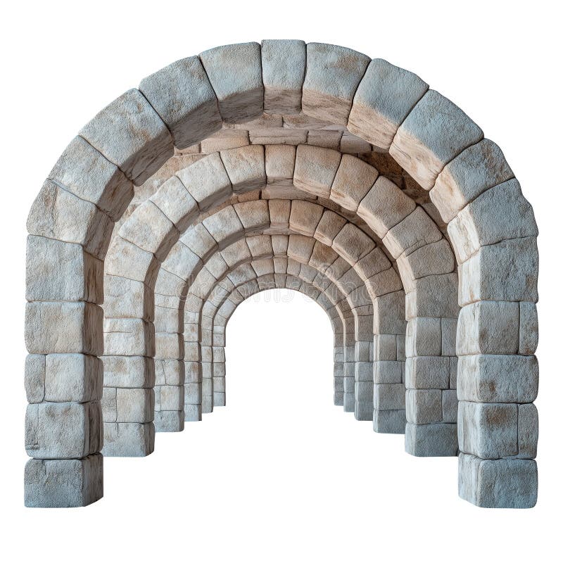 Series of Stone Arches Forming a Symmetrical Architectural Structure ...