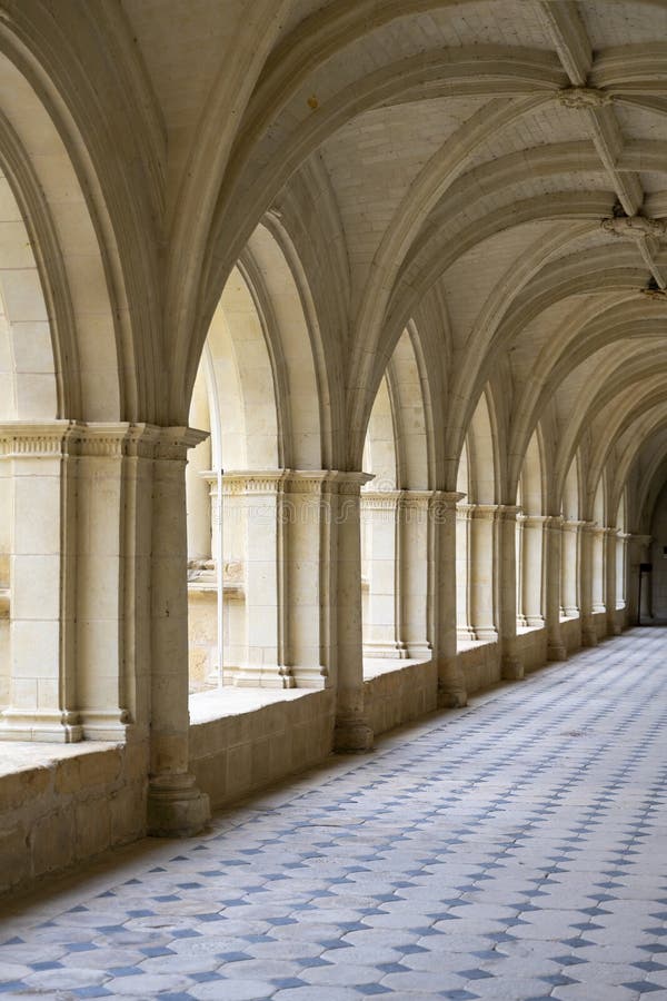 France - Fontevraud - Abbey Cloister and Gardens Stock Photo - Image of ...
