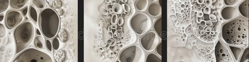 A Series of Three Panels, Each Depicting Different Close-ups and ...