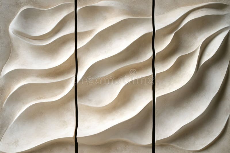A Series of Three Panels - Sculpted Stucco Artwork of Abstract Stock ...
