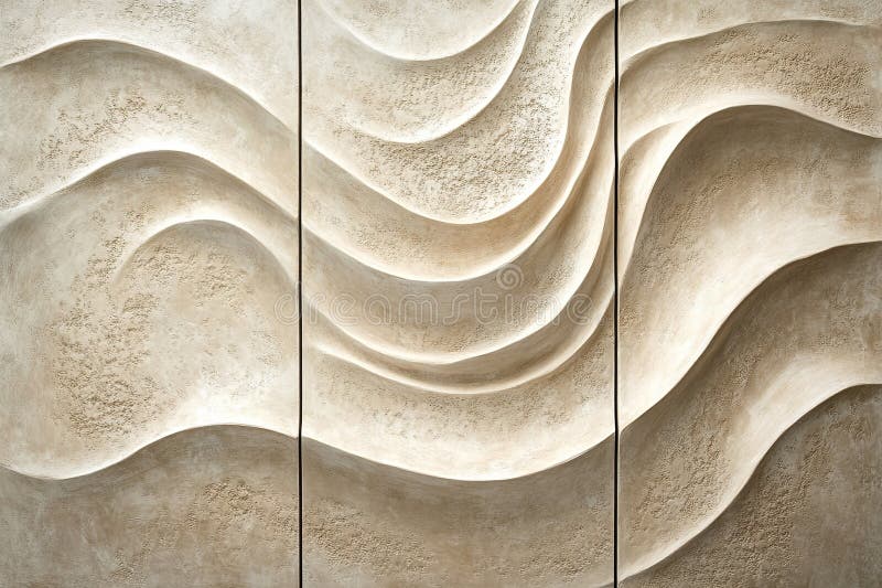 A Series of Three Panels - Sculpted Stucco Artwork of Abstract Stock ...