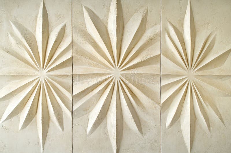 A Series of Three Panels - Sculpted Stucco Artwork of Abstract Stock ...