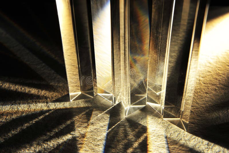 Two Triangular Glass Cube Prisms Refract Natural Light into Shade and ...