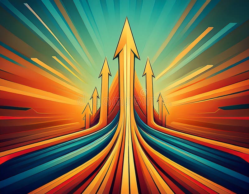 A Series of Upward-pointing Arrows or Abstract Directional Lines ...