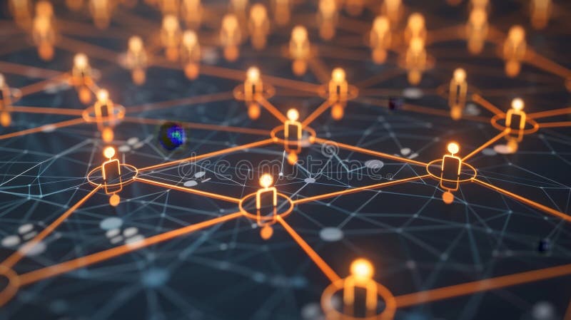 A Series of User Avatars Linked Together with Glowing Threads ...