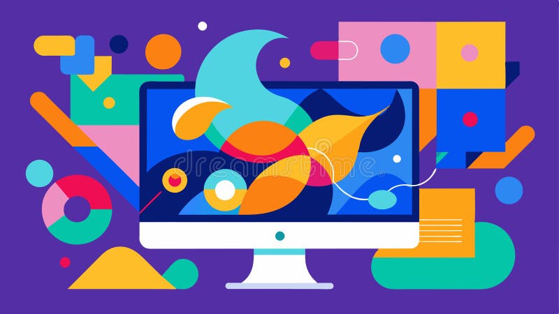 A Series of Vibrant Abstract Shapes Come Together on a Computer Screen ...