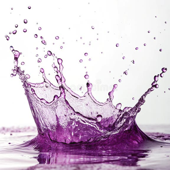 Violet Water Splashes Isolated on White Background Stock Illustration ...