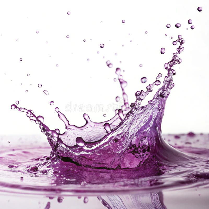Violet Water Splashes Isolated on White Background Stock Illustration ...