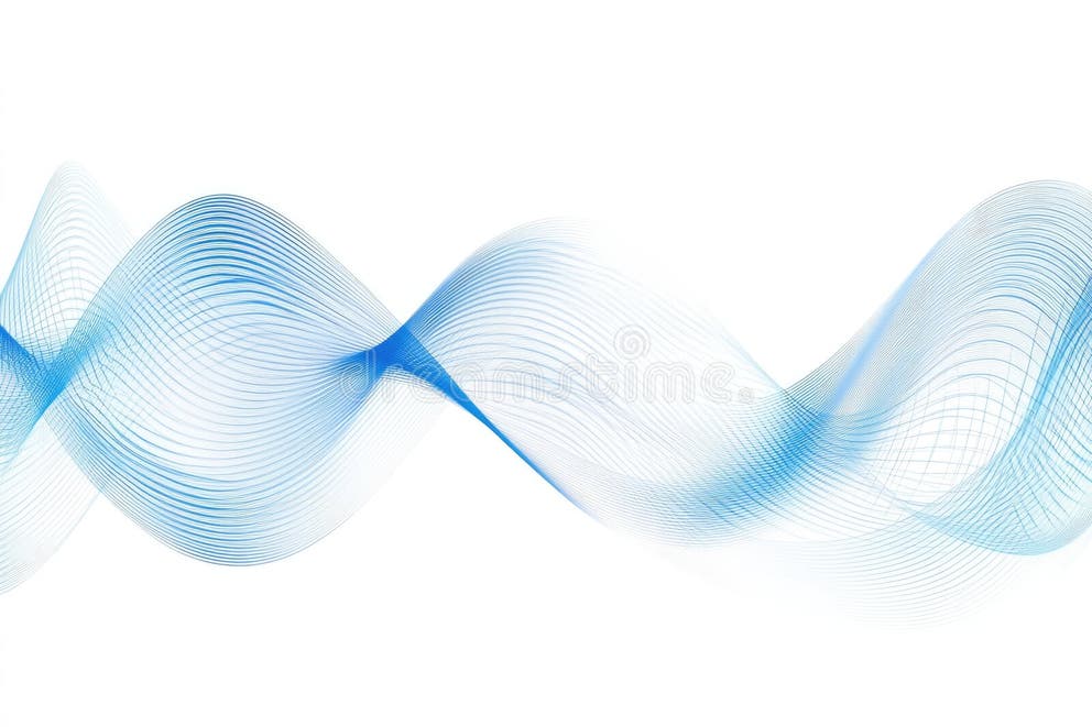 A Series of Wavy Blue Lines on a Clean White Background, Perfect for Illustrating Data or ...
