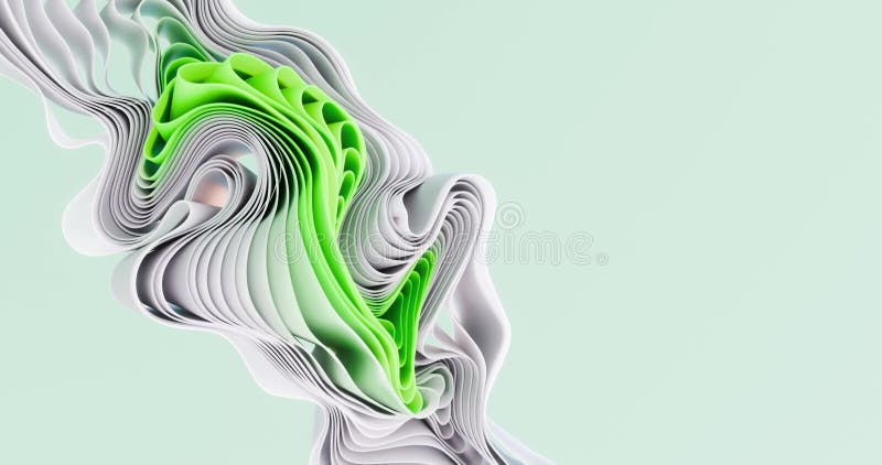 A Series of White and Green Cloth Strips Arranged in a Spiral Shape and ...