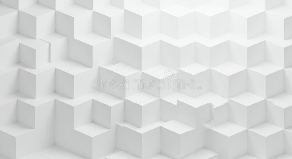 A Series of White, Three-dimensional Cubes Form a Geometric Pattern ...