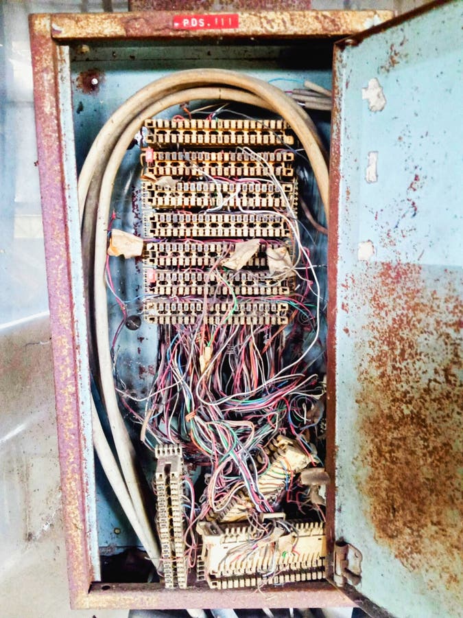 A Series of Wrinkled and Rusty Cable Terminations Stock Image - Image ...