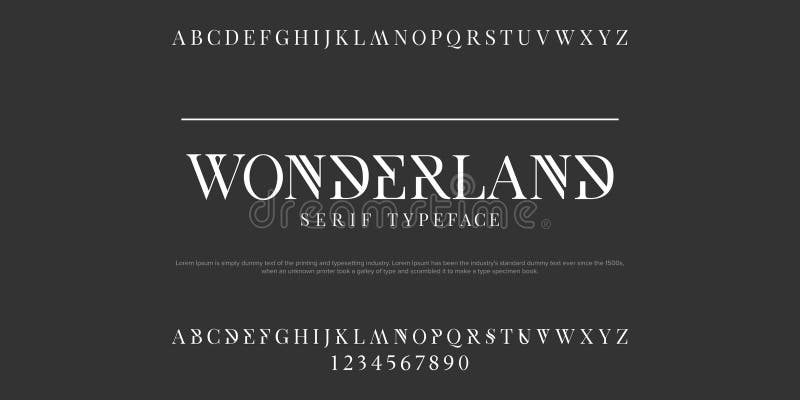 Simple Classic Design Font Vector Illustration of Alphabet Letters ...