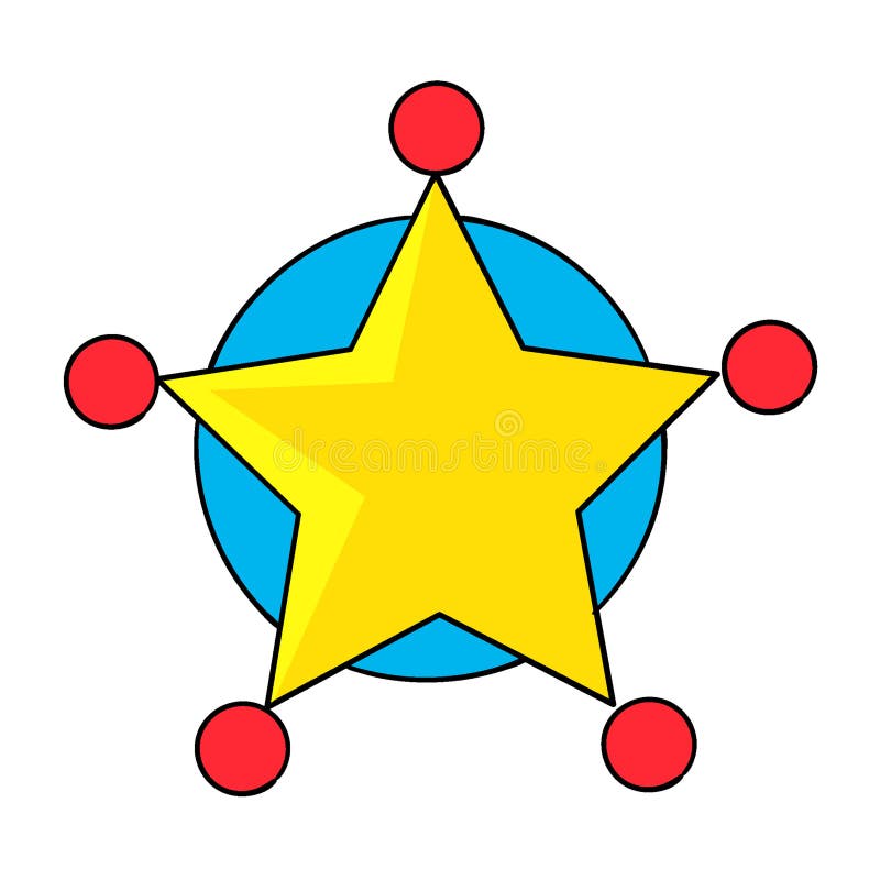 Serif Cowboy Badge Star Icon Stock Vector - Illustration of design ...