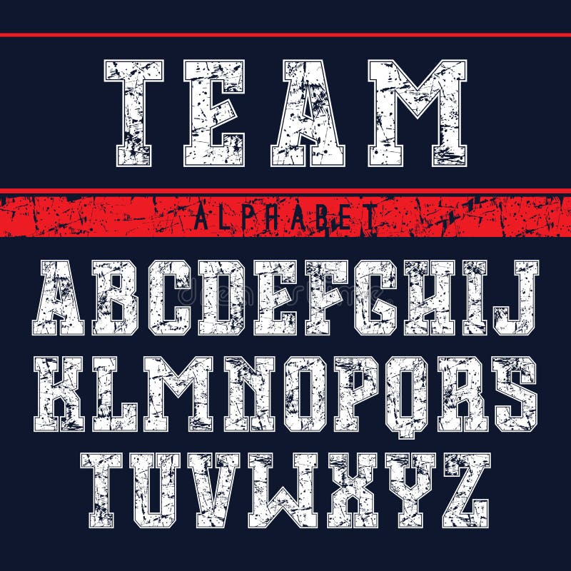 Rectangular Serif Font in the Style of College Stock Vector ...