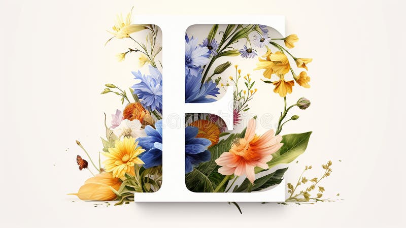 Serif Typeface Typographical Logo with Floral Design Featuring Letter E ...