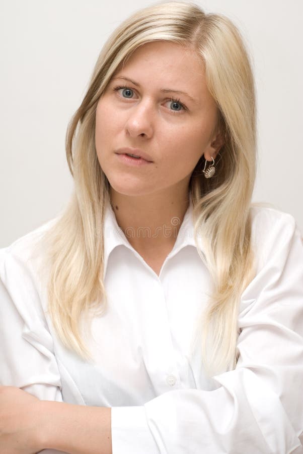 Serious stock image. Image of look, model, blond, white - 11245813