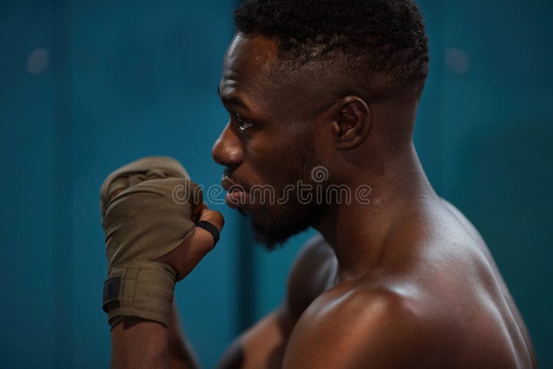 Serious African boxer stock photo. Image of strength - 167536524