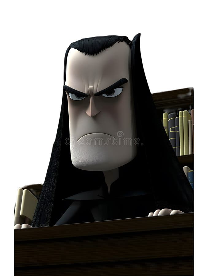 Serious Animated Figure with Dark Attire Stock Illustration ...