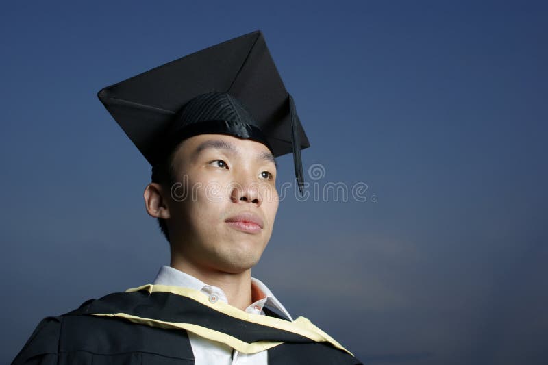Serious asian graduate stock photo. Image of scholar - 19285336