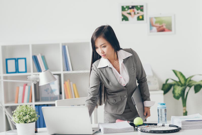 Asian manager stock photo. Image of modern, monitor, attractive - 39828948