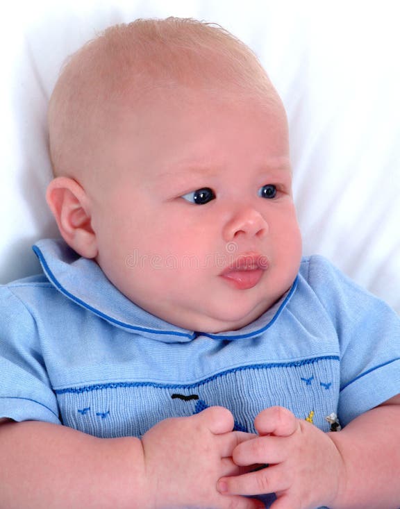 Serious Baby stock image. Image of infant, hands, serious - 4134799