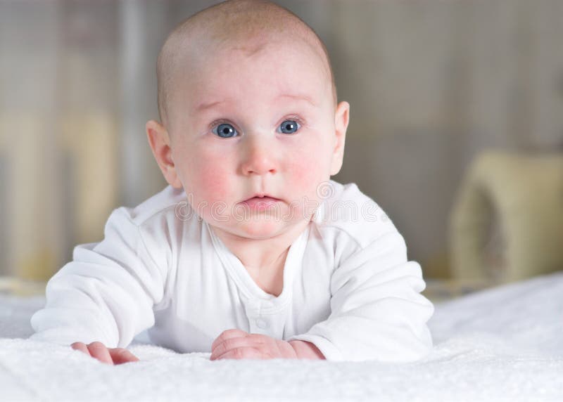 Serious baby stock photo. Image of white, female, expression - 9193282