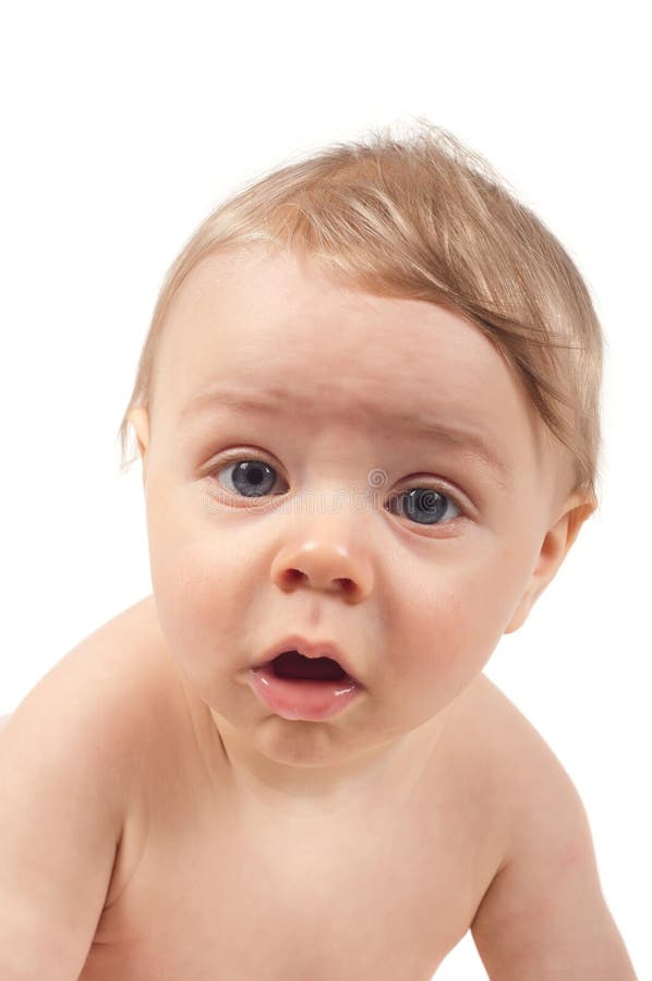 Serious Baby Watching in Camera Stock Photo - Image of look, infant ...