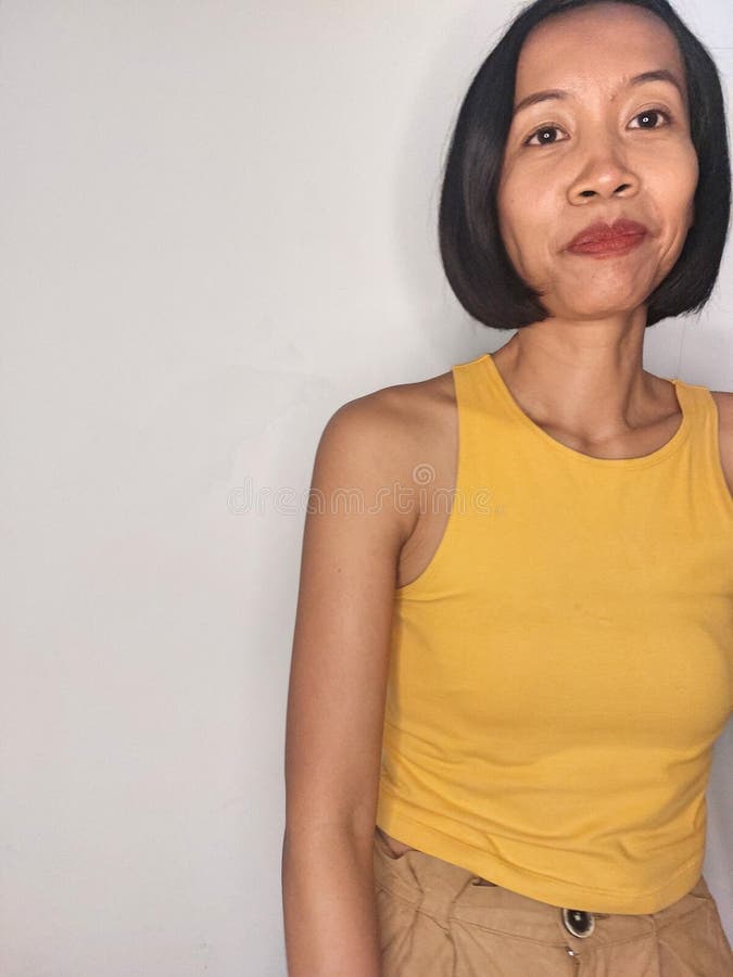 A Serious Beautiful Asian Person Isolated Stock Photo - Image of ...