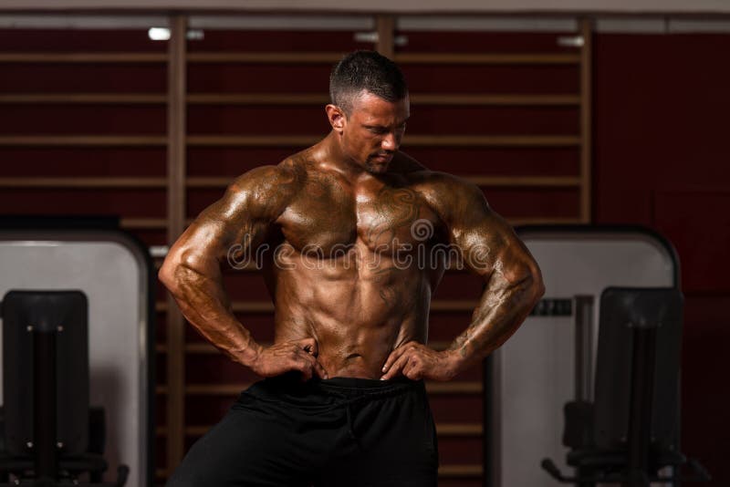 Serious BodyBuilder Standing in the Gym Stock Image - Image of muscle ...