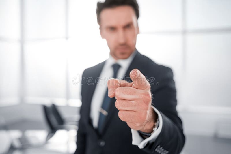 Serious Boss Pointing at You. Stock Photo - Image of occupation ...