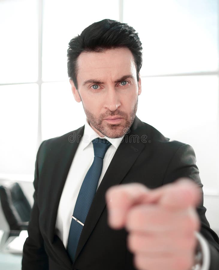 Serious Boss Pointing at You. Stock Photo - Image of caucasian ...