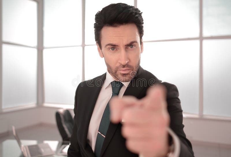Serious Boss Pointing at You. Stock Photo - Image of employee, mature ...