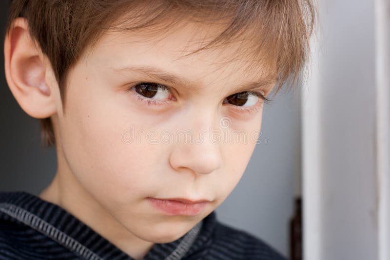 Serious boy stock image. Image of face, angry, depression - 24244443