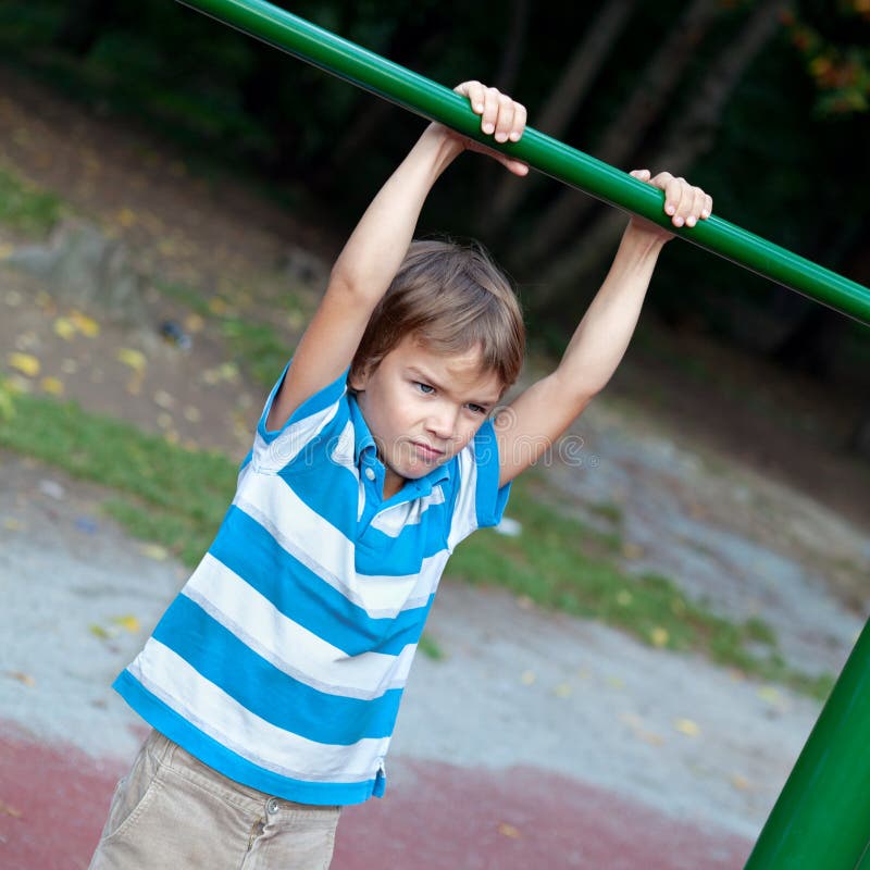 Serious Boy Playing Sports Outdoors Stock Photo - Image of outdoor ...