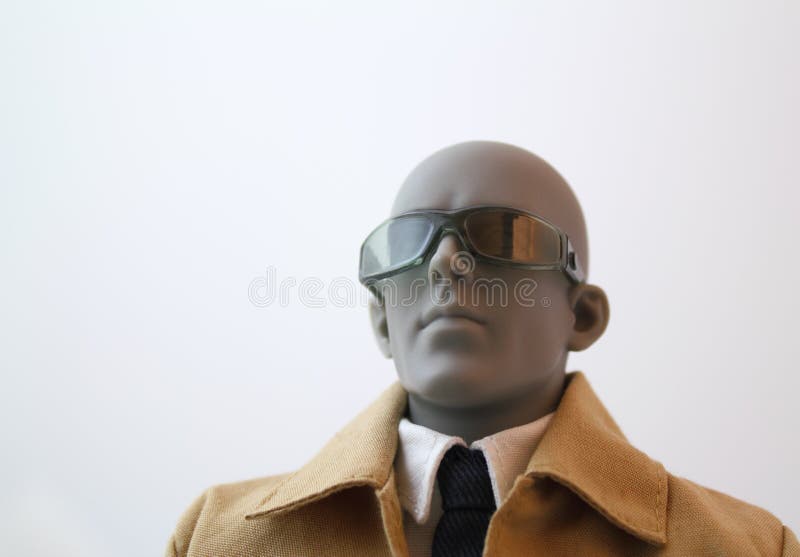 Serious Business Male Figure Looking Up. Stock Image - Image of ...
