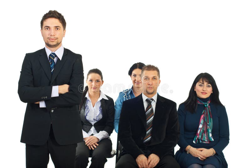 Serious Business Man in Front of Class Stock Image - Image of ...