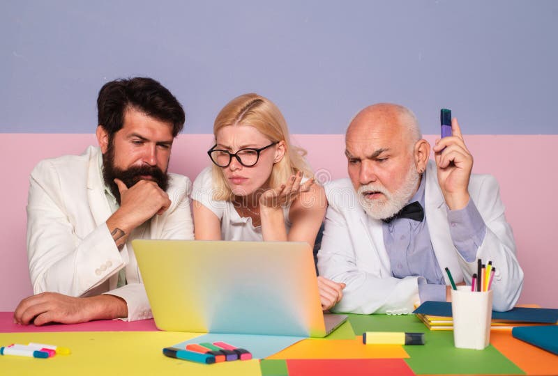 Serious Business People. Group of Business People Analyzing and ...